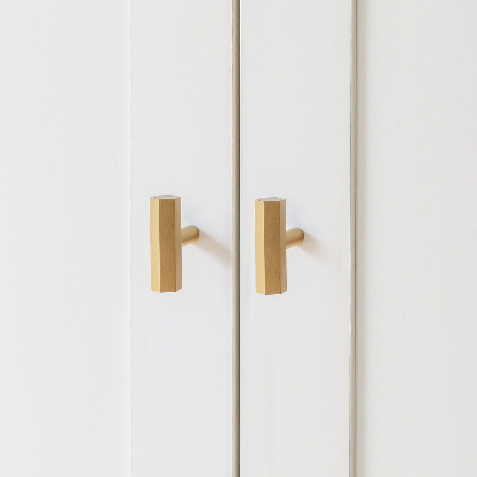 Hex Brass T Knob for Cabinet Doors and Drawers